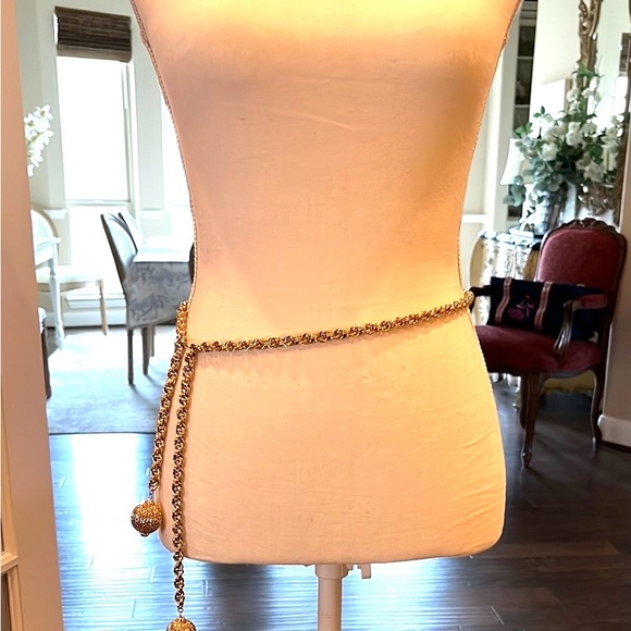 Unknown | Accessories | 96s Gold Double Link Chain Belt With Filigree ...